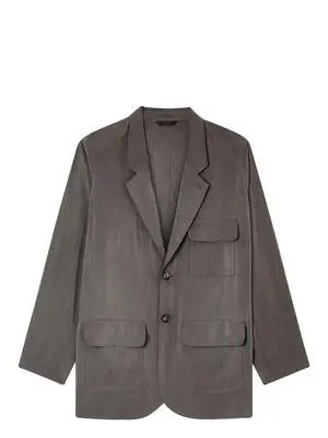 Giorgio Armani Washed Silk Single-breasted Jacket - Grey