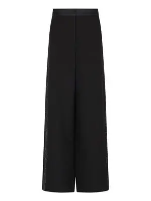 Giorgio Armani Wide-leg Silk Trousers With Rhinestone Embroidery - Patterned