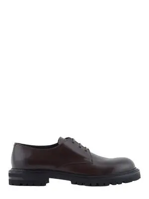 Giorgio Armani Nappa Calfskin Derby Shoes - Brown