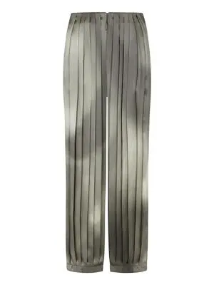 Giorgio Armani Printed Silk Satin Trousers - Beige