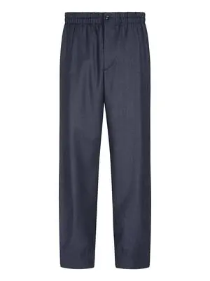 Giorgio Armani Single-pleat Herringbone Trousers - Grey