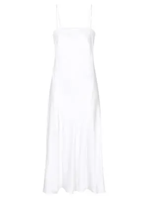 Giorgio Armani Double-sided Silk Satin Midi Dress - White