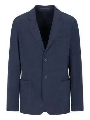 Giorgio Armani Silk Crêpe Single-breasted Jacket - Blue