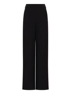 Giorgio Armani Straight-cut Silk-cady Trousers - Black