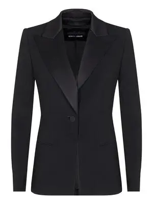 Giorgio Armani Viscose-cady Tuxedo Jacket - Patterned