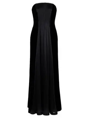 Giorgio Armani Velvet And Silk Bustier Dress - Patterned