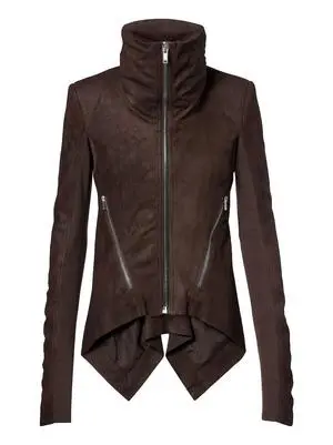 Rick Owens Leather Biker Jacket - Brown