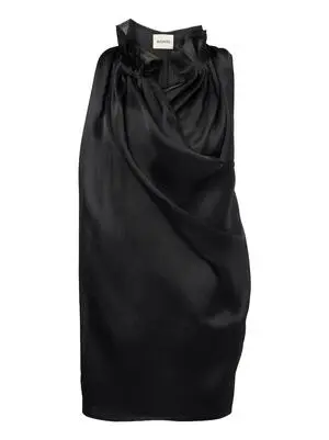 Khaite Meegan Draped Silk Top - Black