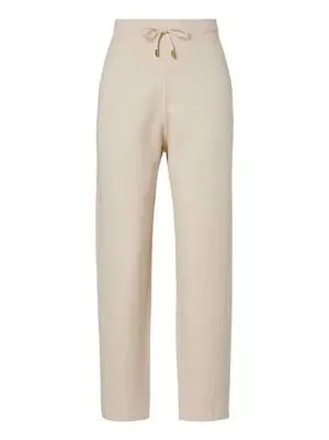 Loro Piana Viera Cotton And Silk-blend Tapered Pants - White