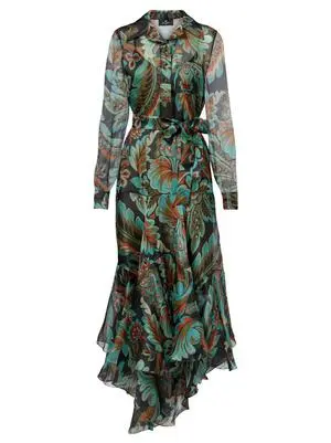 Etro Paisley Fringed Silk Gown - Multicoloured