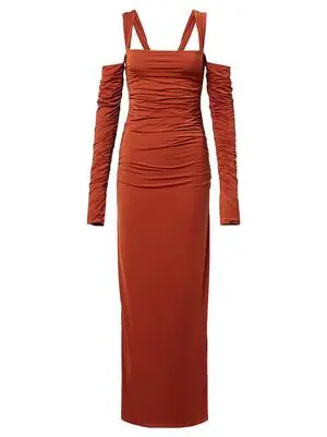 SIR. Rosseli Gathered Jersey Maxi Dress - Orange
