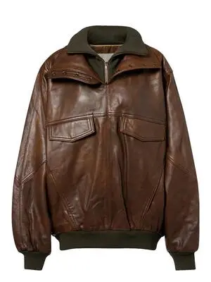 Isabel Marant Dorry Oversized Leather Jacket - Brown