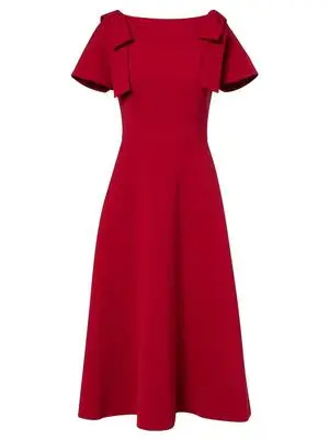 Carolina Herrera Bow-detail Crêpe Midi Dress - Red