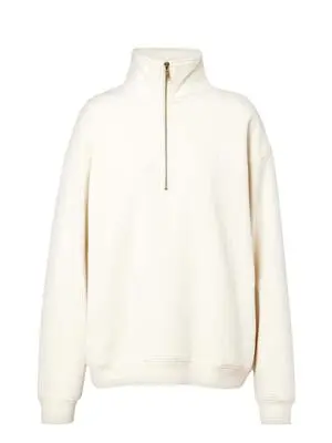 The Upside Hamilton Wren Cotton Half-zip Sweatshirt - White