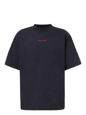 Balenciaga Logo Cotton Jersey T-shirt - Black