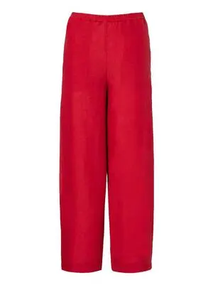ERES Select Linen Wide-leg Pants - Red