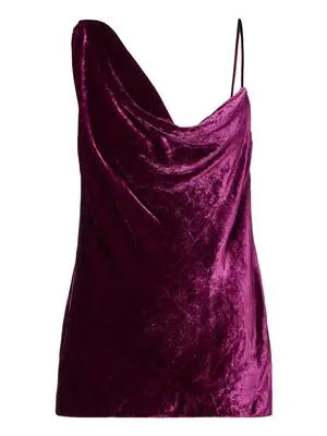Dries Van Noten Draped Velvet Top - Purple