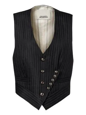 ISABEL MARANT Nicky Pinstripe Wool-Blend Vest
