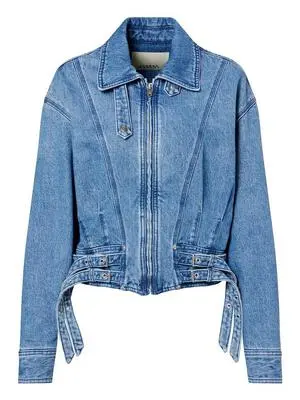 Isabel Marant Santa Cropped Denim Jacket - Blue