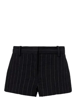 Isabel Marant Melody Pinstripe Cotton And Wool Shorts - Black