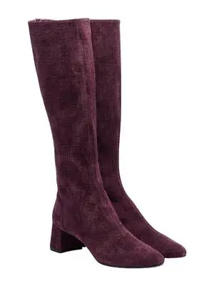 AQUAZZURA Saint Honoré 50 Suede Knee-high Boots - Purple