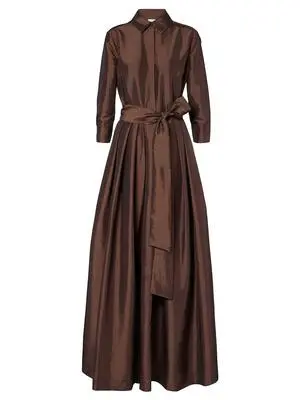 Simkhai Julip Belted Taffeta Gown - Brown
