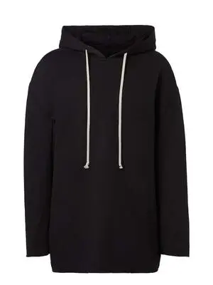 Rick Owens Cotton Jersey Hoodie - Black