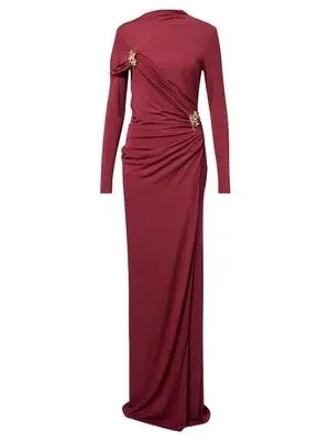 Simkhai Izadora Embellished Jersey Gown - Burgundy