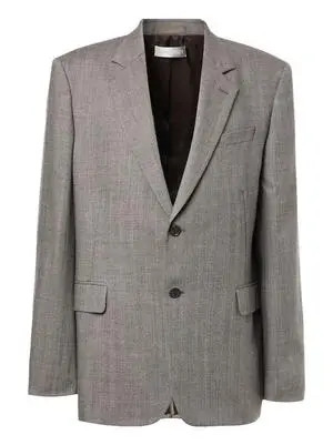 Our Legacy Ceremony Herringbone Virgin Wool Blazer - Brown
