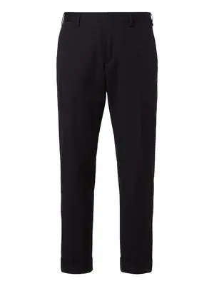 Dries Van Noten Cotton And Wool Straight Pants - Black
