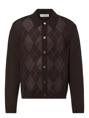 Our Legacy Evening Argyle Wool Cardigan Brown