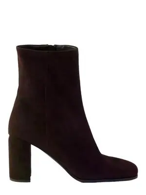 Prada 85mm Suede Block-heel Boots - Brown