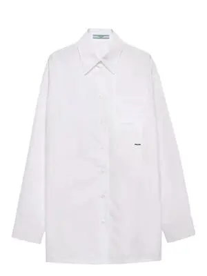 Prada Embroidered Patch-pocket Shirt - White
