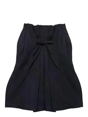 PRADA Bow-Detail Pleated Midi Skirt
