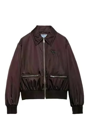 Prada Re-nylon Triangle-logo Jacket - Brown