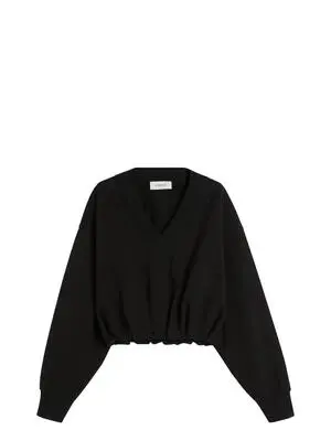 Max Mara V-neck Cropped Sweatshirt - Black