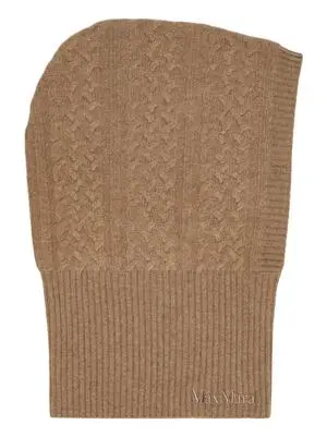Max Mara Cashmere Cable Knit Balaclava - Beige