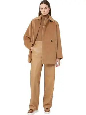 Max Mara Double-breasted Wool Pea Coat - Camel
