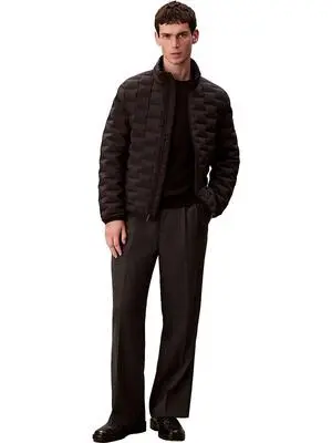 Calvin Klein Packable Lightweight Quilted Goose Down Puffer Jacket Black