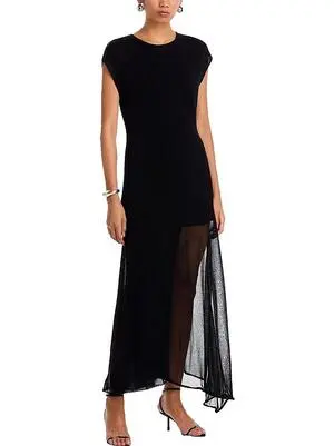 JASON WU Asymmetrical High-low Knit Dress - Black