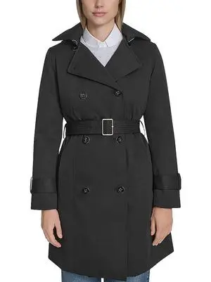 Cole Haan Double Breasted Trench Coat - Black
