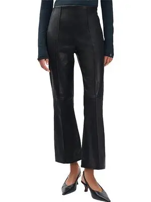Rag & Bone Irina Leather Kick Flare Pants - Black