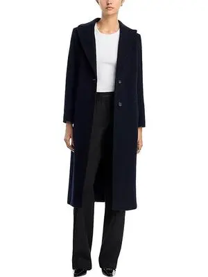 Cinzia Rocca Notch Collar Long Coat - Black
