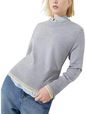 Max & Co. Merino Wool Crewneck Sweater - Melange Grey