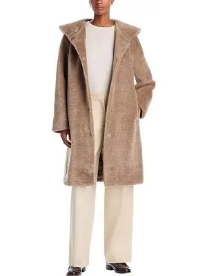Bernardo Hooded Sherpa Coat - Taupe