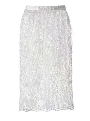ALMAZ Sequin-embellished Midi Skirt - White