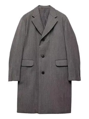Prada Notch-lapel Wool Coat - Grey