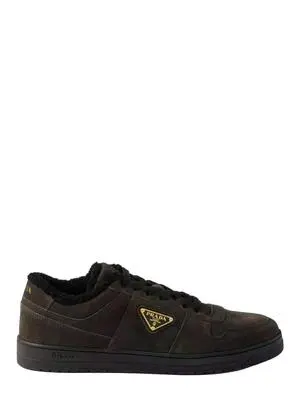 Prada Suede Sneakers With Logo - Brown
