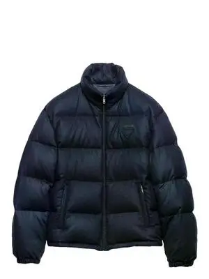 Prada Cashmere Quilted Down Jacket - Blue