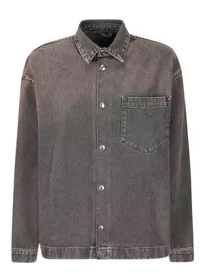 7 For All Mankind Patch-pocket Denim Shirt Jacket - Grey